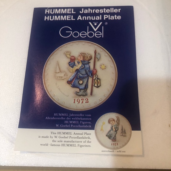 Goebel | Wall Decor | Hummel Goebel Vintage Collectible Annual 972 Plate | Poshmark